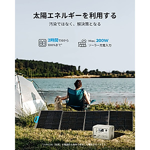 BLUETTI Solar Generator EB3A with PV200 Solar Panel Included, 268Wh Portable Power Station w/ 2 600W (1200W Surge) AC Outlets, LiFePO4 Battery Backup for Outdoor Camping, Van/RV Travel, Emergency