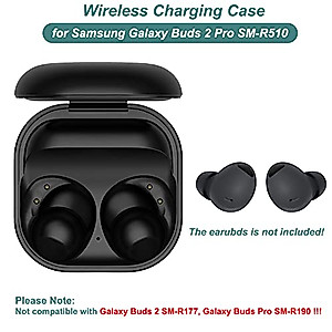 Kissmart Charging Case for Samsung Galaxy Buds 2 Pro, Replacement Charger Case Dock Station for Galaxy Buds Pro 2 SM-R510 (Black)