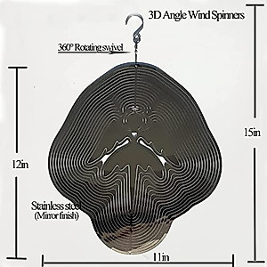 DJUAN Angel Wind Spinners for Yard and Garden Decor Angel Gifts for Women Wind Spinner Outdoor Metal Large Angels Figurines Hanging Wind Spinners Kinetic Art Lawn Ornaments