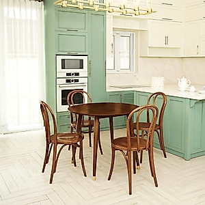 Acacia Alma Solid Wood Dining Table/Kitchen Table Round Dining Table for 4 / Dining Room Table, Patio Table, End Table, Coffee Table, Work Desk, Natural Wood Dining Table Round Kitchen Table, Walnut