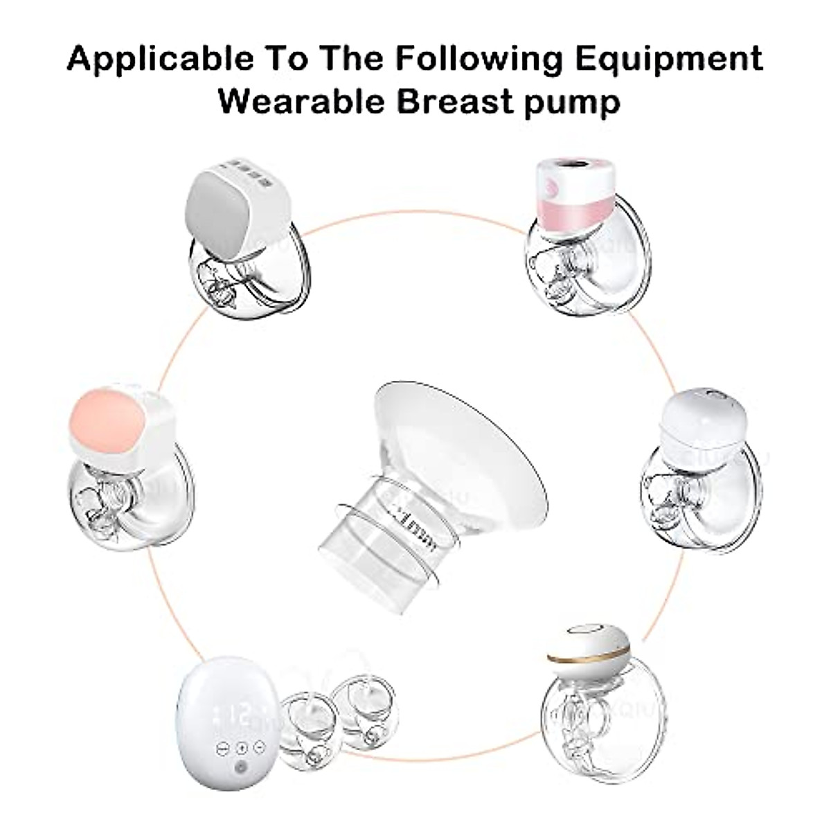 QIUXQIU Wearable Breast Pump Accessories Replacement Parts Flange Inserts 21mm for QIUXQIU 24mm Breast Pump BPA-Free (21mm)