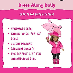 4pc Red & Pink Heart PJ Doll Outfit w Teddy Bear- 18" Doll Clothes & Accessories Compatible w American Girl Dolls- Set Includes Cozy Pajama Top & Bottom, Slippers, & Teddy Bear- Great Gift for Girls