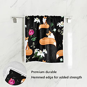 HUSSRITY Foxes in Forest Glade Towels Super Soft Hand Towel Highly Absorbent Washcloths Quick Dry Bath Towel 30x15 Inch Durable Lightweight
