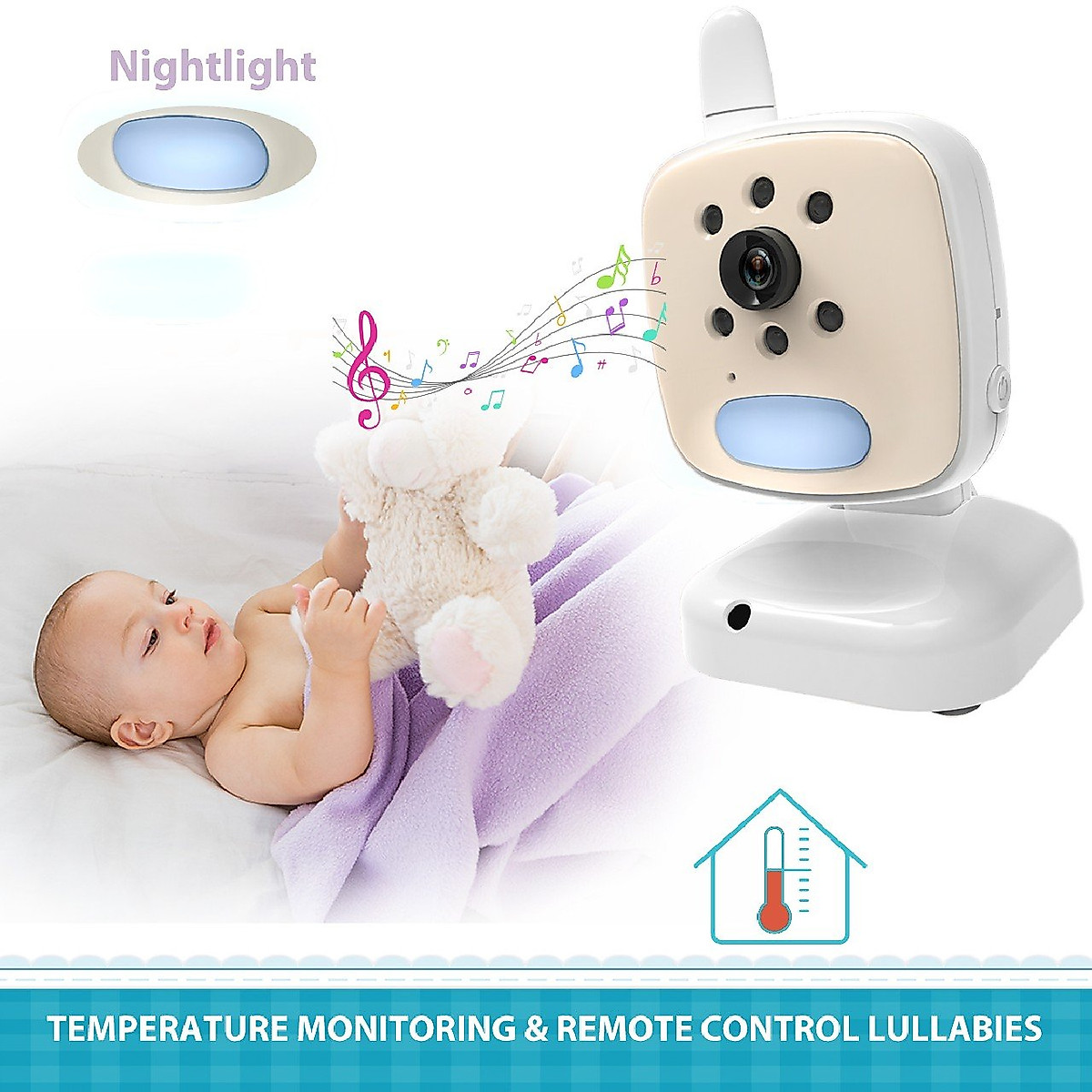 ISEE Long Range Video Baby Monitor - 3.5" HD Color Display, Night Vision, Temperature Monitoring, 960ft Range, Two-Way Audio - Perfect for New Parents