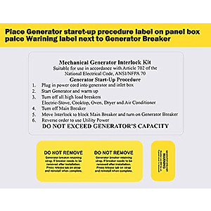 GenCap Generator Interlock Kit Compatible with Murray or Siemens 150 amp or 200 amp Panels, for Safe Usage of Portable Power During Outage