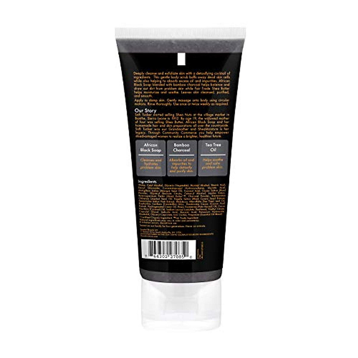 SheaMoisture African black soap bamboo charcoal body scrub exfoliate, 6 Ounce