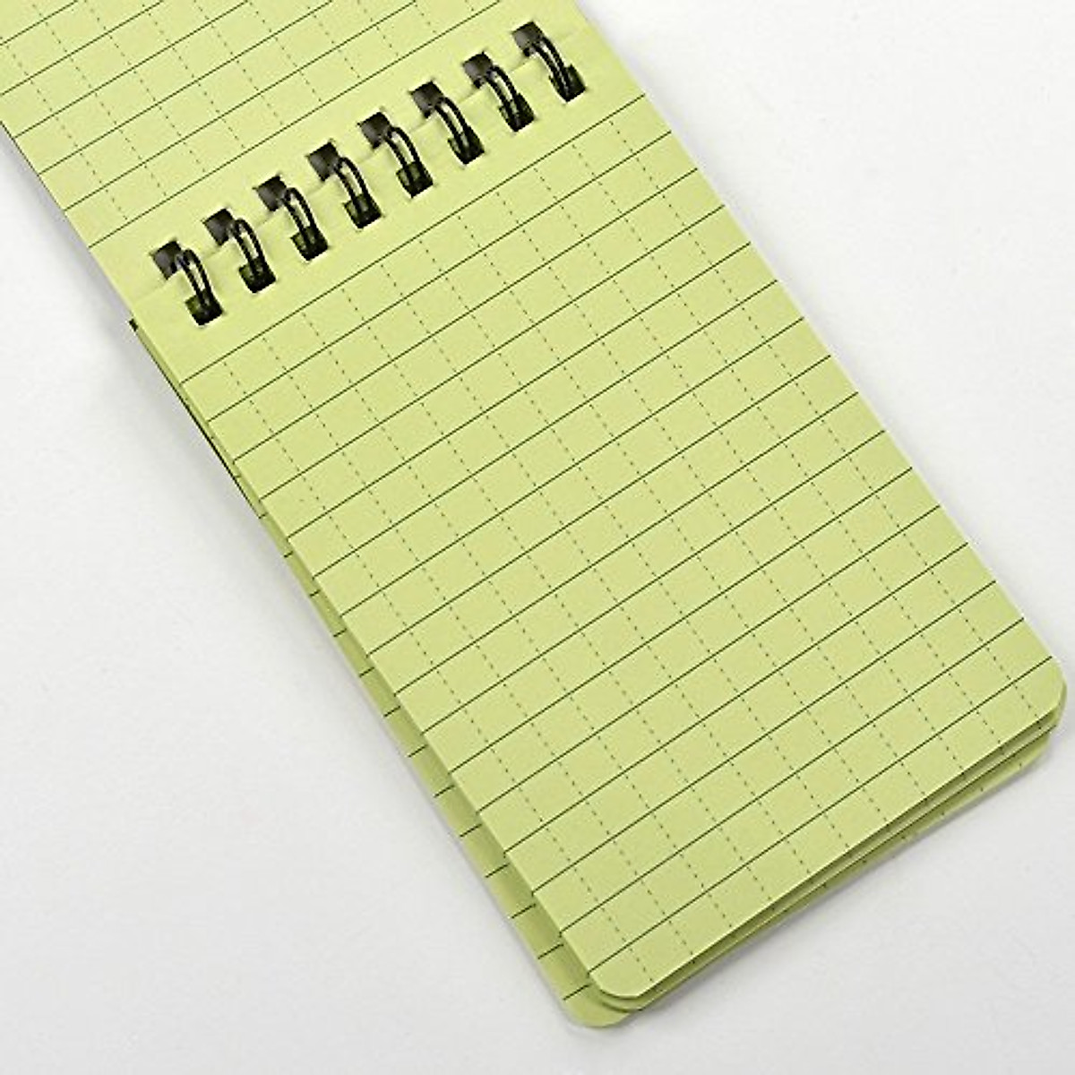CUGBO 10 Pack Waterproof Notebook, All-Weather Pocket Sized Tactical Notepad, Top Spiral Memo Grid Paper Notepad for Outdoor Activities Recording(Army Green，3.2"x5.5")