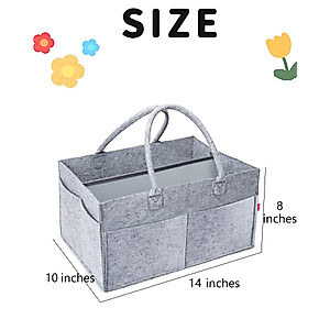 YaKuss Diaper Caddy Organizer for Baby, Changing Table Diaper Basket Caddy Storage Bin Car Organizer, Diaper Storage Caddy, Portable Diaper Caddy Basket for Boys and Girls (Small, 1.0 Grey)
