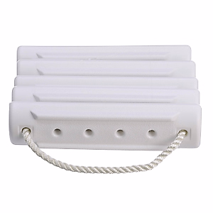 Attwood 11865-4 Rope Ladder, 5-Step, 11 ¾-Inch-Wide Blow-Molded Steps, Textured Step Surfaces, Nylon Rope