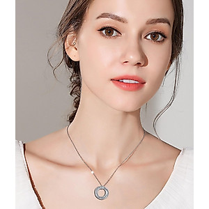 USEEDOVIA 60th Birthday Gifts for Women, 925 Sterling Silver Circle 6 Decades Birthday Necklace Birthday Jewelry Gift for Her Mom Friend Daughter Sister Lover Family