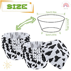 300 Count Cupcake Liners Cow Cashew Cupcake Liners Wrappers Baking Cups Cases Cashew Animal Print Cupcake Paper Baking Cups for Wedding Farm Themed Birthday Party (Cow Style)