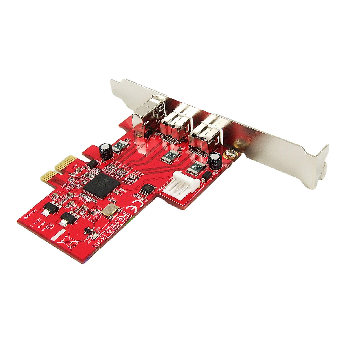 Ableconn PEX-FW107 1394b & 1394a 3-Port PCI Express (PCIe) Low Profile FireWire Host Adapter Card - TI XIO2213 Chipset
