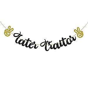Halawawa Later Traitor Banner, Job Change/Retirement/Farewell/Last Day Office Party Decoration, Office Coworker Quitting Going Away Party Decor Banner Photo Props