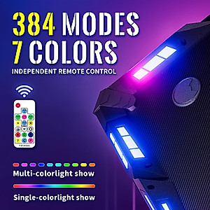 Gamtimer Gaming Desk with LED Lights,55 inch Carbon Fiber Surface RGB Gaming Computer Table, 384 Color Mode with Remote Control, Cup Holder and Headphone Hook - Black