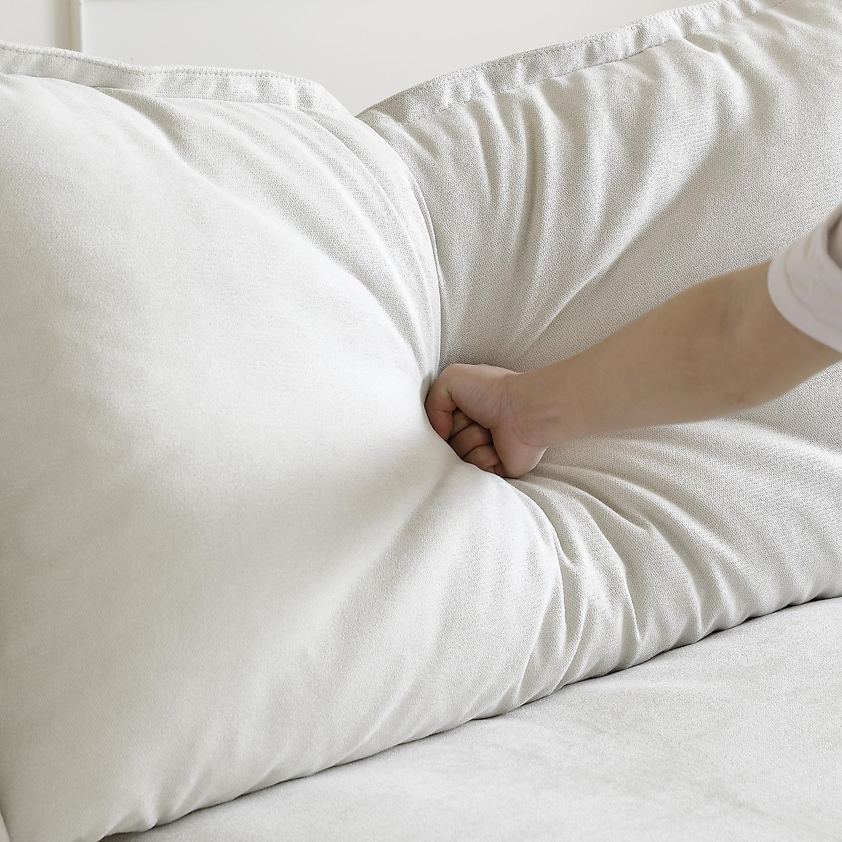 JACH Modern Modular Sectional Sofa 3 Seat for Living Room, Comfy Convertible Sectional Sofas Couches, Cushion Covers Removable, Two Corners and One Middle Sofa for Living Room (White)