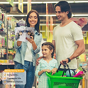 Budget Binder with Zipper Envelopes, A6 Money Saving Binder with Cash Envelopes for Budgeting, Money Bill Organizer for Cash, Budget Planner for Saving Money(Marble White)