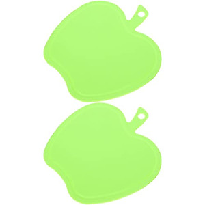 Didiseaon Apples Shape Cutting Boards with Handle for Fruit and Veggies 2pcs Small Plastic Bread Board Cheese Serving Platter Round Charcuterie Boards Green