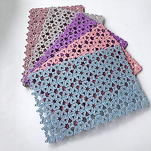 Newweic Rabbit Cage Mats - 4 Packs Plastic Cage Bottom Mat for Bunnies - Small Animal Feets Floor Pads Resting mats - for Dog Rabbits Guinea Pigs Playpen Pet Wire Cages (Grey)