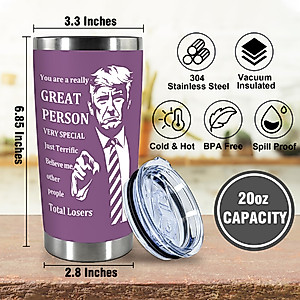 Birthday Gifts for Men Women, Thank You Appreciation Gifts, Sometimes You Forget You Are Awesome Gifts, Inspirational Birthday Gifts for Best Friends, Coworker, Boss, 20 Oz Tumbler, Purple