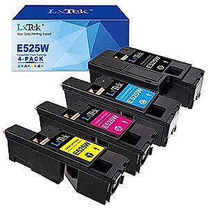 LxTek Compatible Toner Cartridge Replacement for Dell E525W E525 to use with E525W Color Laser Printer, 4 Pack (593-BBJX 593-BBJU 593-BBJV 593-BBJW)