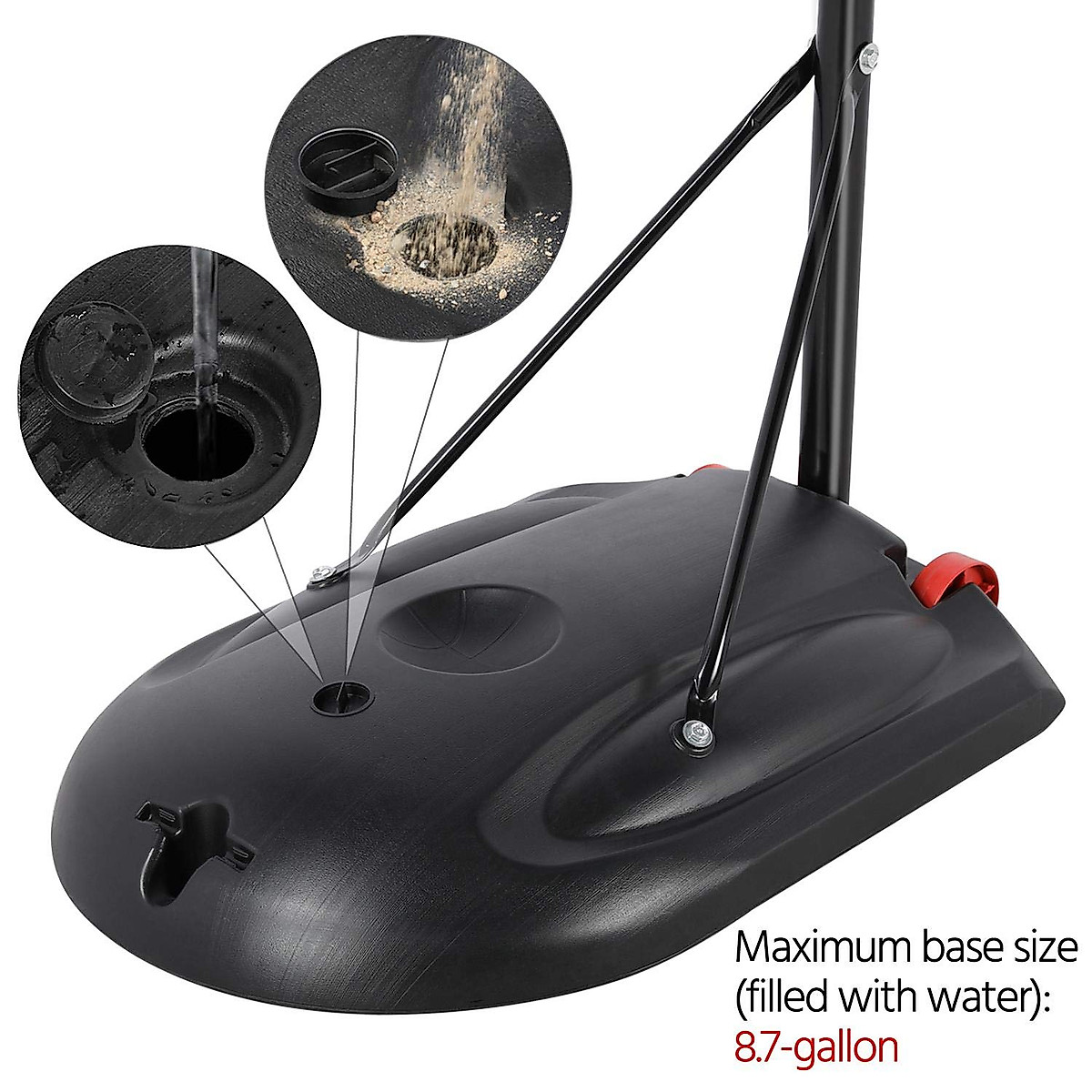 Yaheetech 32" Youth Portable Basketball Hoop 7-9ft Adjustable Height Basketball Stand Backboard System for Indoor Outdoor w/Wheels