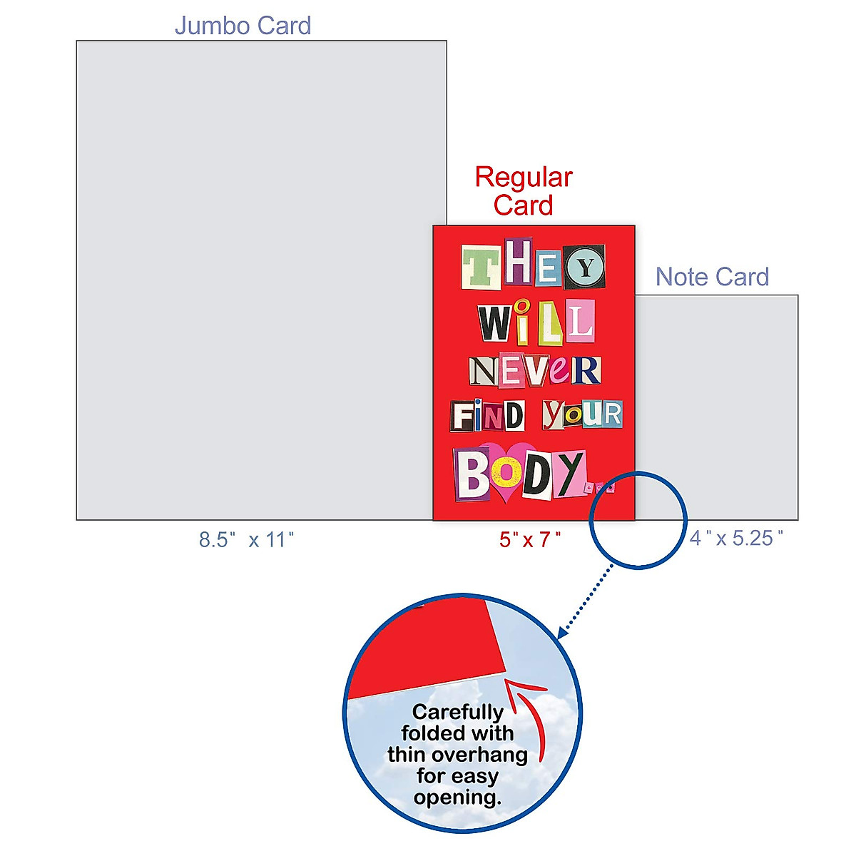 NobleWorks - Happy Anniversary Greeting Card - Funny Romantic Wedding Anniversary Card for Husband or Wife | Humor Couple's Anniversary Wedding Card - Never Find Your Body C5456ANG