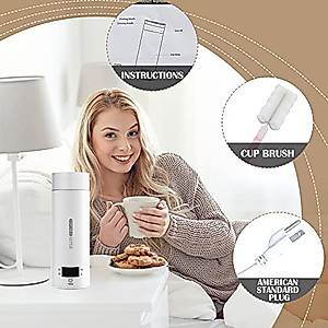 Travel Kettle Electric Small Stainless Steel Portable Electric Kettle for Boiling Water Travel Tea Kettle Automatic Shut off Dry Protection 4 Preset Heat Setting 500ml Hot Water Kettle for Coffee