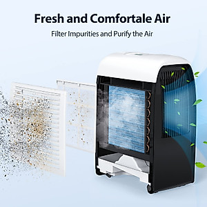 Portable Air Conditioner, NABAIDUN 2022 10000 BTU Portable AC Unit Cools Up to 350 Sq.ft, With Dehumidification, 3 Fan Speeds And Sleep Mode, Includes Washable Filter & Remote Control & Window Kits