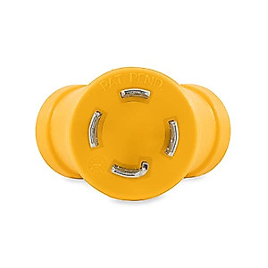 Camco 55438 PowerGrip (30M/2 x 15F) 4-Prong Generator Adapter, Yellow