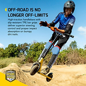 Swagtron KR1 All-Terrain Dirt Kick Scooter | ASTM-Certified & 8-INCH KNOBBY Tires