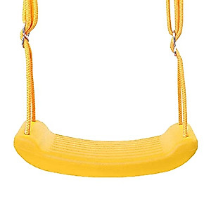 Plastic Swing Seat, Yard Swing for Kids and Adults with Rope and Carabiners, Swings Pro with Non Slip Tape for Backyard Playground Indoor Outdoor(Yellow)