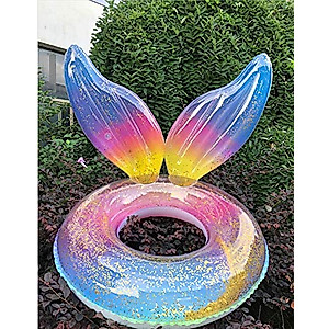 Inflatable Mermaid Pool Float - 2020 Floaties for Adults Pool Float Swimming Ring Pool Float Inner Tube Outdoor Beach Party Play Pool Water Toy for Adults