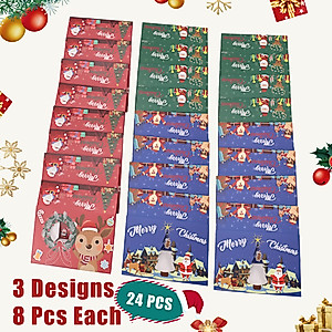 SAITI 24 PCS Christmas Cookie Boxes Bakery Christmas Treat Boxes Christmas Cookie Tins with Lids Christmas Cookie Gift Baking Box for Gift Giving Holiday Party Food Packaging Containers