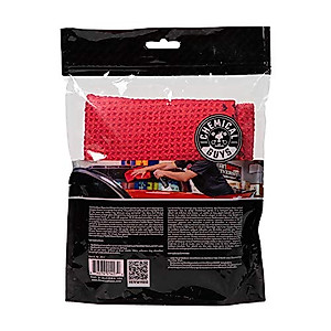 Chemical Guys MIC707 Waffle Weave Glass and Window Microfiber Towel, Red (24" x 16")