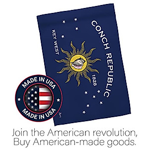 Americana Home & Garden Conch Republic Garden Flag Regional Nation International World Country Particular Area House Decoration Banner Small Yard Gift Double-Sided, Made in USA