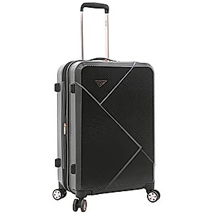 kensie Women's Dawn Hardside Spinner Luggage, Black, 3-Piece Set (20/24/28)