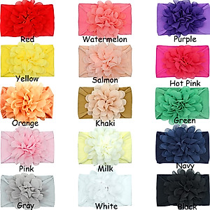 CÉLLOT 15 Pieces Baby Girls Headbands Tulle Hair Bows Head Wraps Chiffon Flowers Bows Soft Stretchy Turban Headbands for Newborn Infant Girls and Toddlers