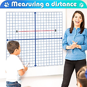 4 Pieces Jumbo Magnetic XY Coordinate Dry Erase Grid, Magnetic Graph for Grid Whiteboard, Dry Erase Board, Dry Erase Graph for Classrooms, Teaching, Learning Tools, 26 x 26 Inches