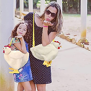 Chicken Purse Chicken Bag Fluffy Hen Crossbody Bag Plush Handbags Cartoon Shoulder bag For Girls Women