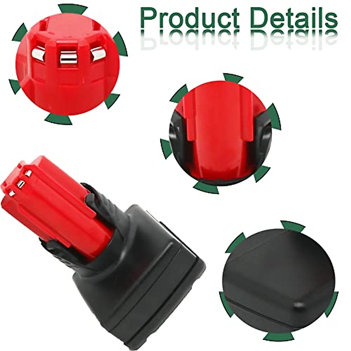 VOLT1799 2Pack 6.0Ah 12V Lithium Battery Replacement for Milwaukee M12 Battery,Compatible with Milwaukee M12 Cordless Power 48-11-2401 48-11-2402 48-59-1812 48-11-2411 48-11-2420 48-59-2401 2510-20