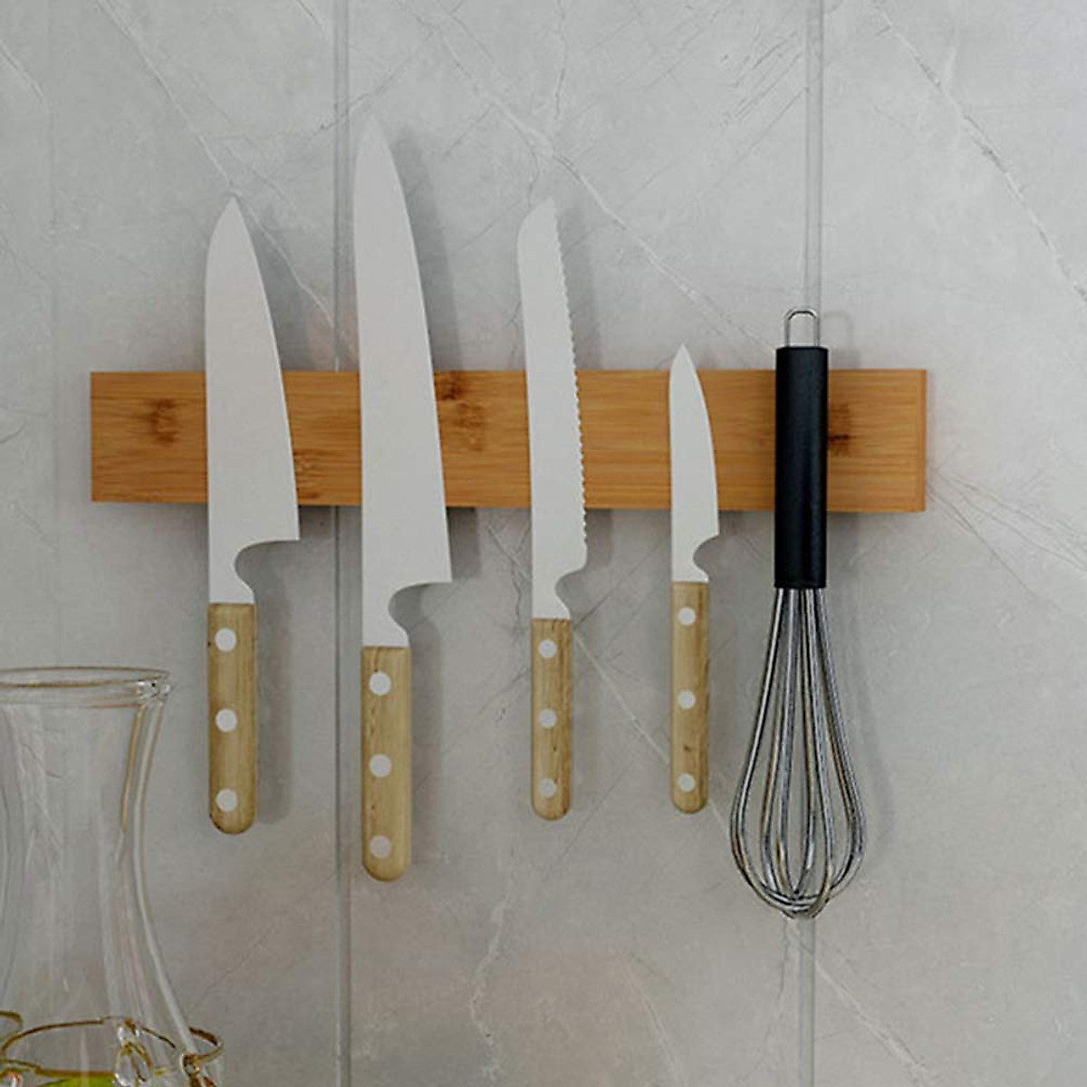 DOITOOL 1Pc Magnet Tool Holder metal strip wall bar Magnetic Tool Rest magnetic holder for fridge no drilling holder woden organizer magnet Bamboo refrigerator