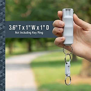 SABRE Pepper Spray, Maximum Police Strength OC Spray, Quick Release Keychain for Easy Carry and Fast Access, Finger Grip for More Accurate and Faster Aim, 0.54 fl oz, Secure and Easy to Use Safety