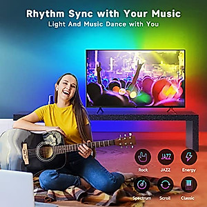 COMSYNC Immersion TV LED Backlights Kit & HDMI 2.0 Sync Box, RGBIC Wi-Fi TV Light Strip for 55-65 inch TVs PC, Works with Alexa & Google Assistant, App Control, Sync with TV, Music and Gaming, 4K HDR