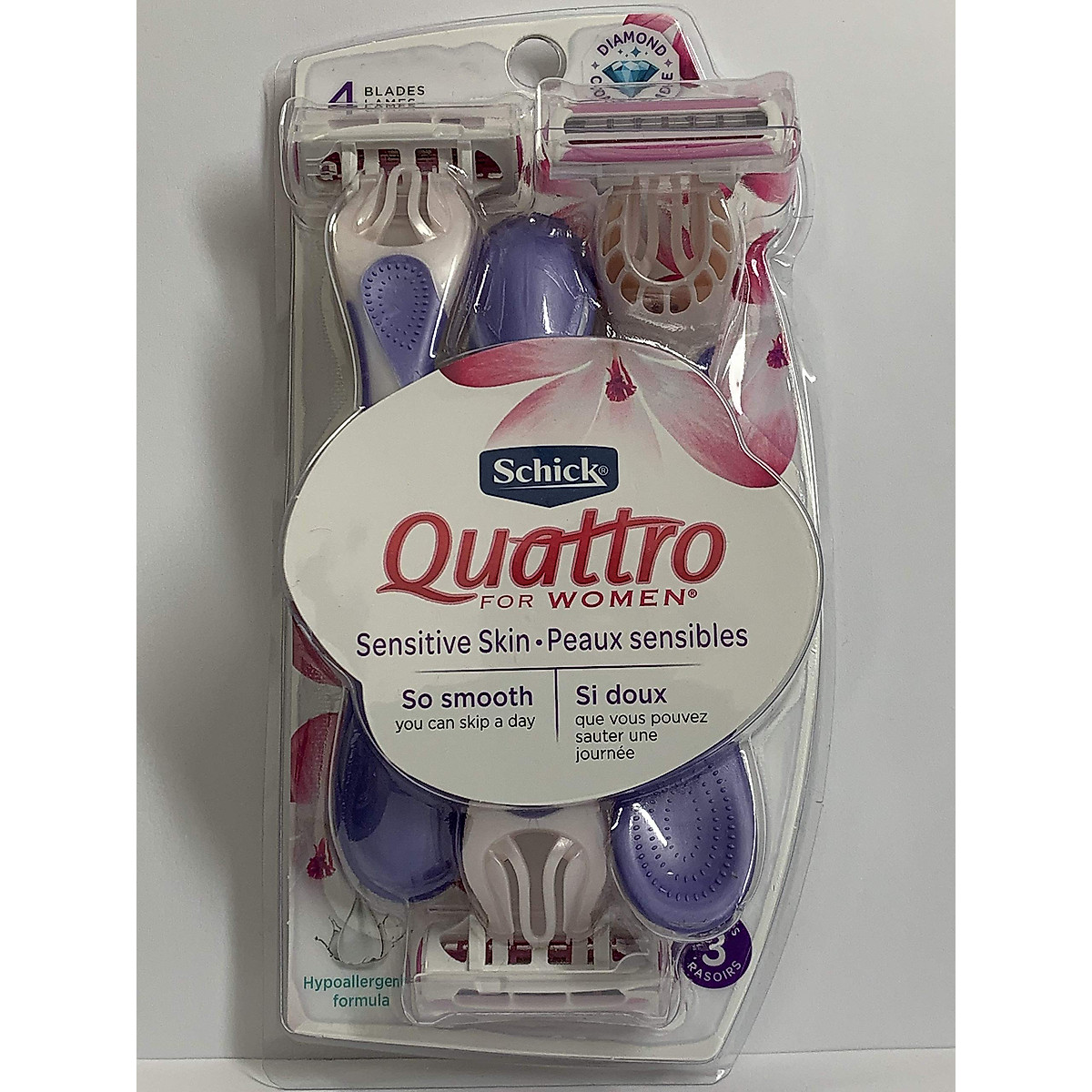 Schick Disposable Razors Quattro High Performance, 3 CT (Pack of 6)