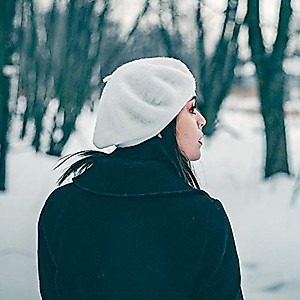 Jolbndcv 5 PCS Beret Hat French Beanie Hat Outdoor Hat Winter Hat Fashion Lady Hat（White, Gray, Black, Red, Khaki）