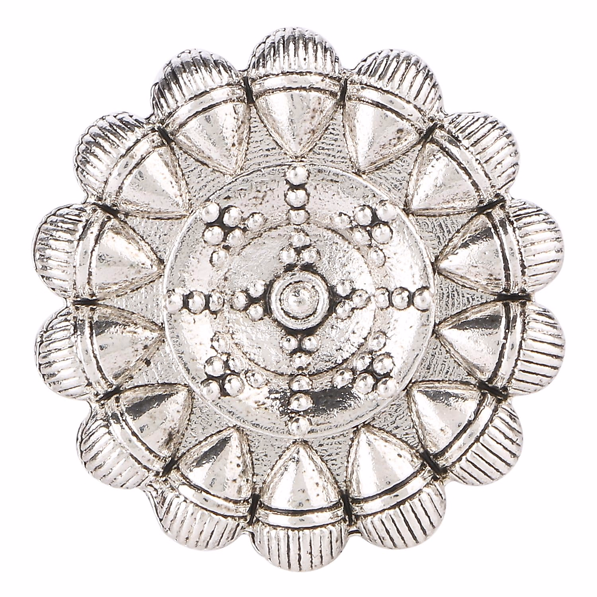 Efulgenz Indian Oxidized Jewelry for Navratri Boho Vintage Gypsy Indian Oxidized Silver Statement Adjustable Floral Big Jewelry