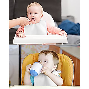 Foaincore 30 Pack Blank White Baby Bibs 2 Ply Waterproof Absorbent White Bibs Unisex Sublimation Baby Drool Bib with Hook and Loop Fastener Drooling Bibs for Baby Decorating Feeding Teething Drooling
