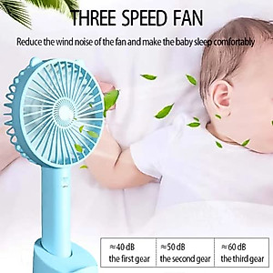 Mini handheld portable fan, 3 speeds, handheld fan, small portable fan, battery fan, usb fan portable rechargeable, lash fan, travel fan, phone fan, face fan(blue)