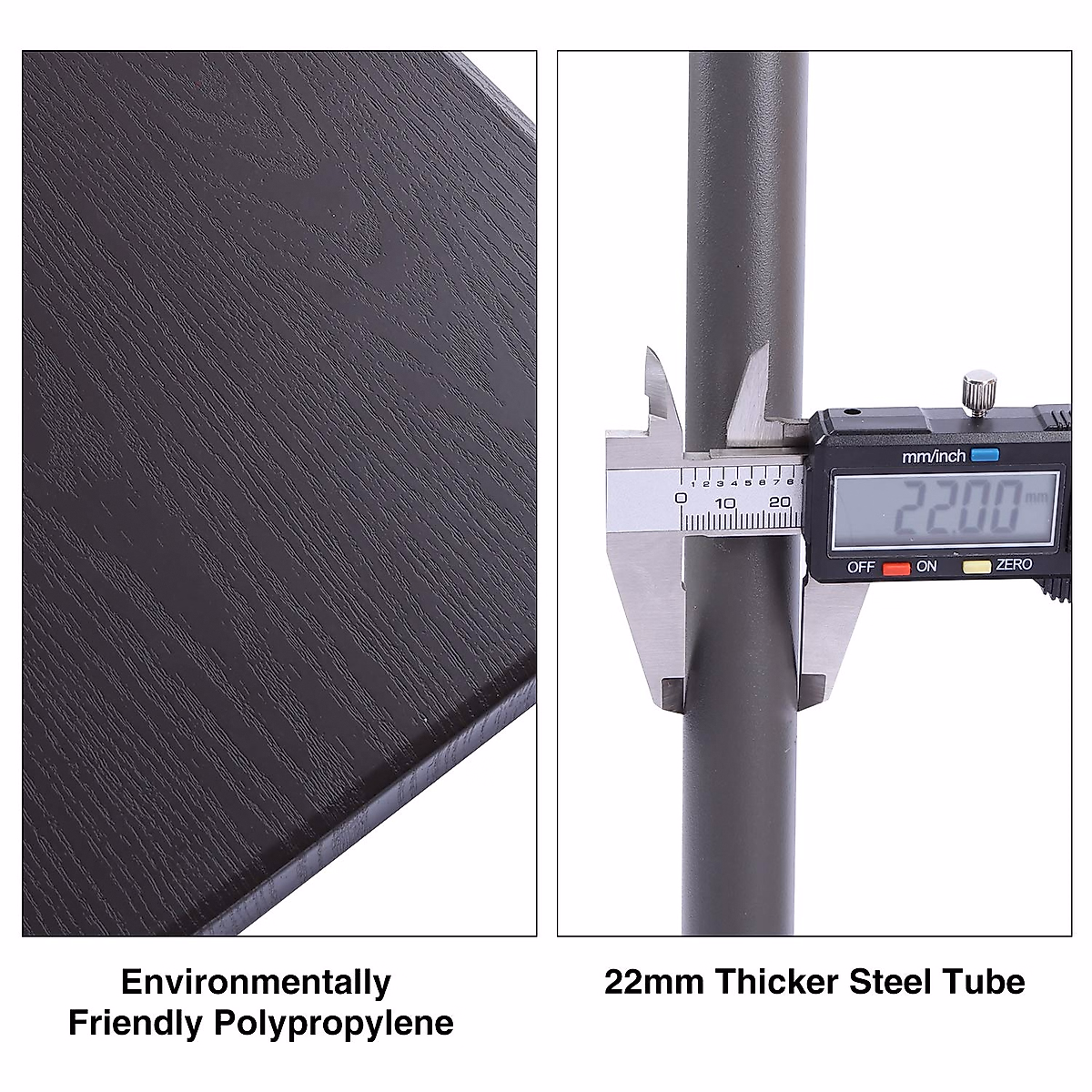 REDCAMP 34" Square Folding Card Table with Resin Top, Portable Fold in Half Small Card Tables with Collapsible Legs for Adults Indoor Outdoor Use, Brown