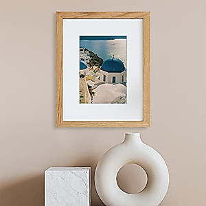 Axeman 8x10 Picture Frame with Mat for 5x7, Solid Oak Wood Picture Frames Set of 3 Packs, Natural Wood Frame for Wall and Tabletop Display Photo Frame with Tempered Glass for Home Decor- Nature